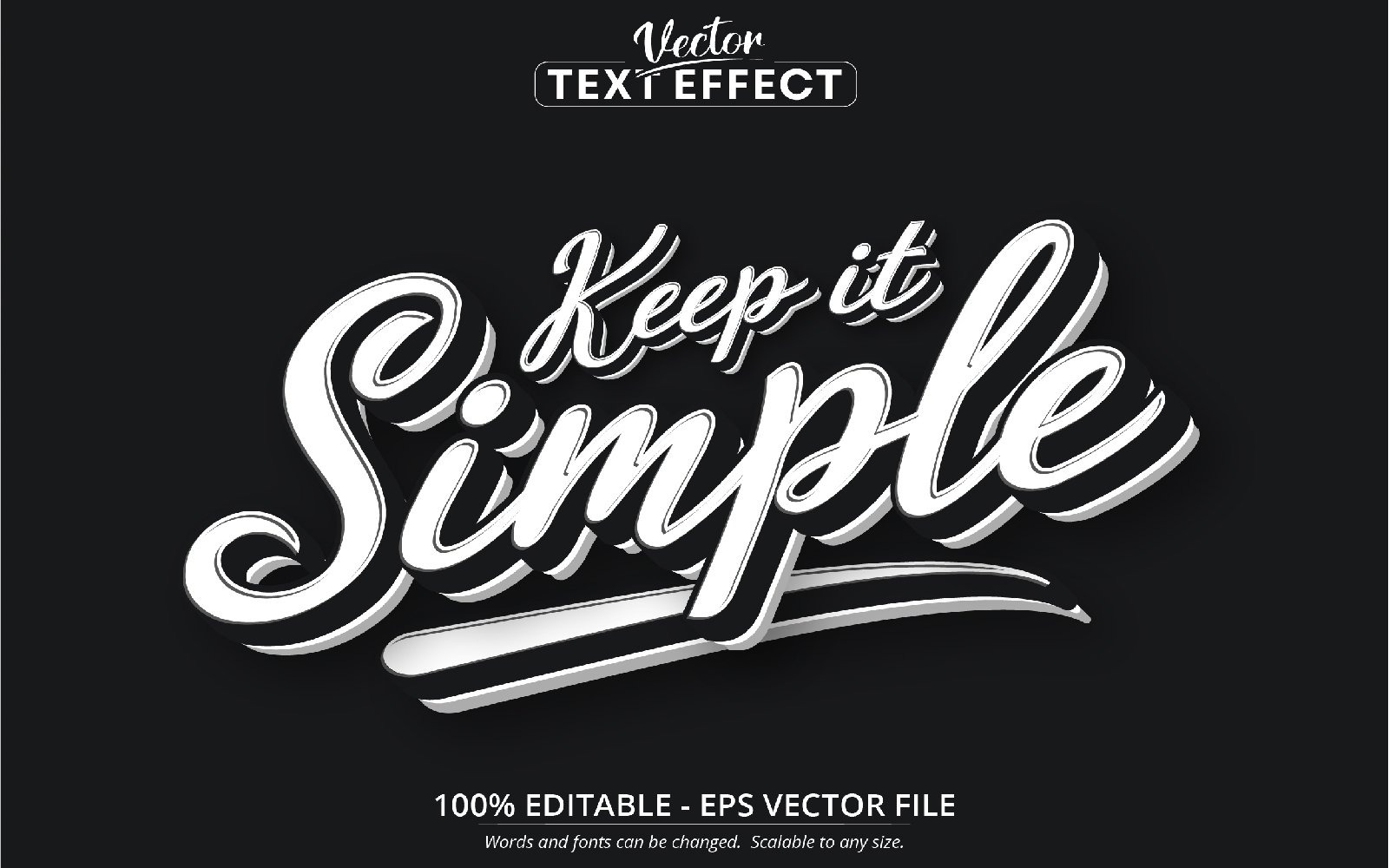 Keep It Simple - Editable Text Effect, Minimalistic Font Style ...