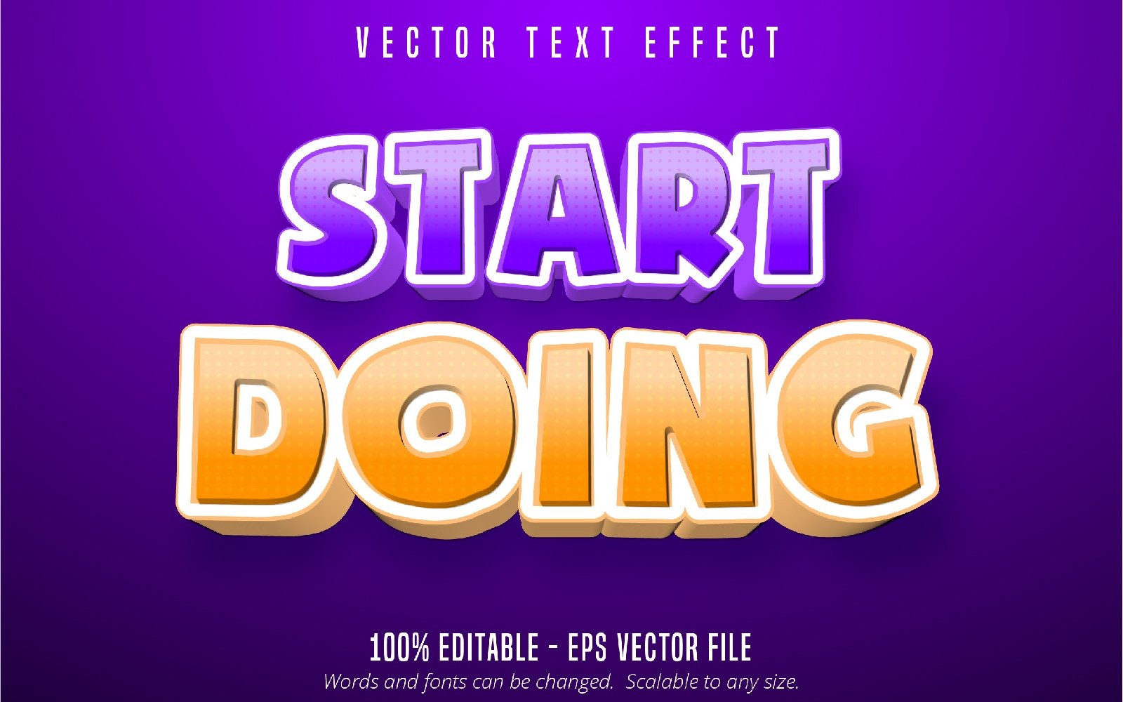 Start Doing - Editable Text Effect, Cartoon Font Style, Graphics ...
