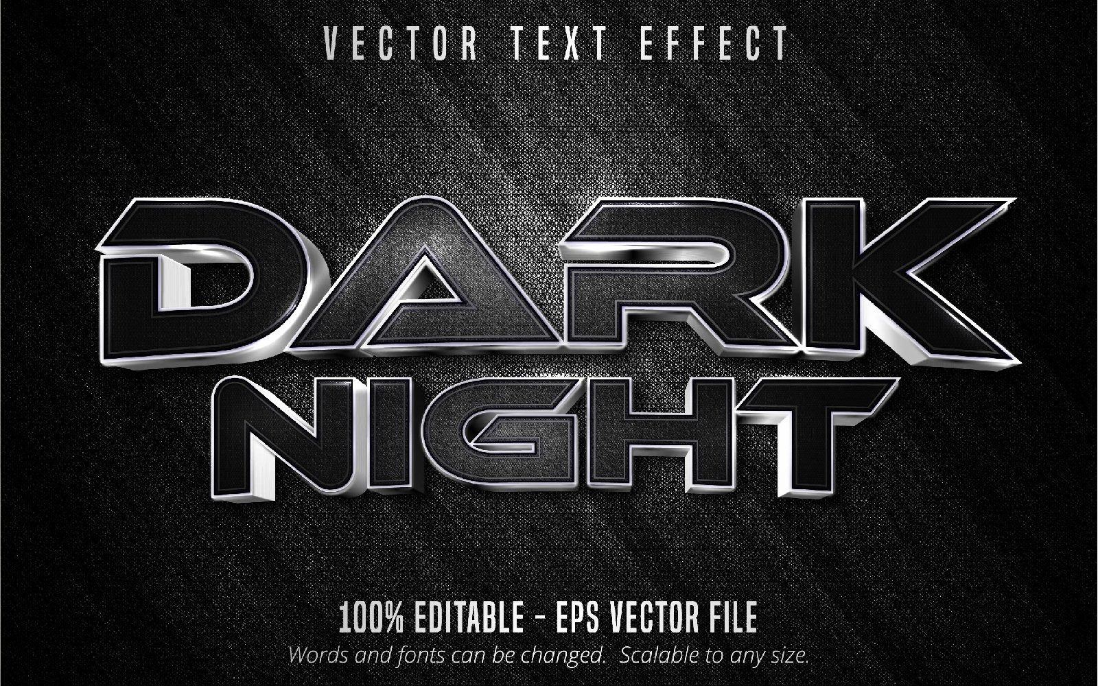 Dark Night - Editable Text Effect, Dark Metallic Pattern Font Style ...