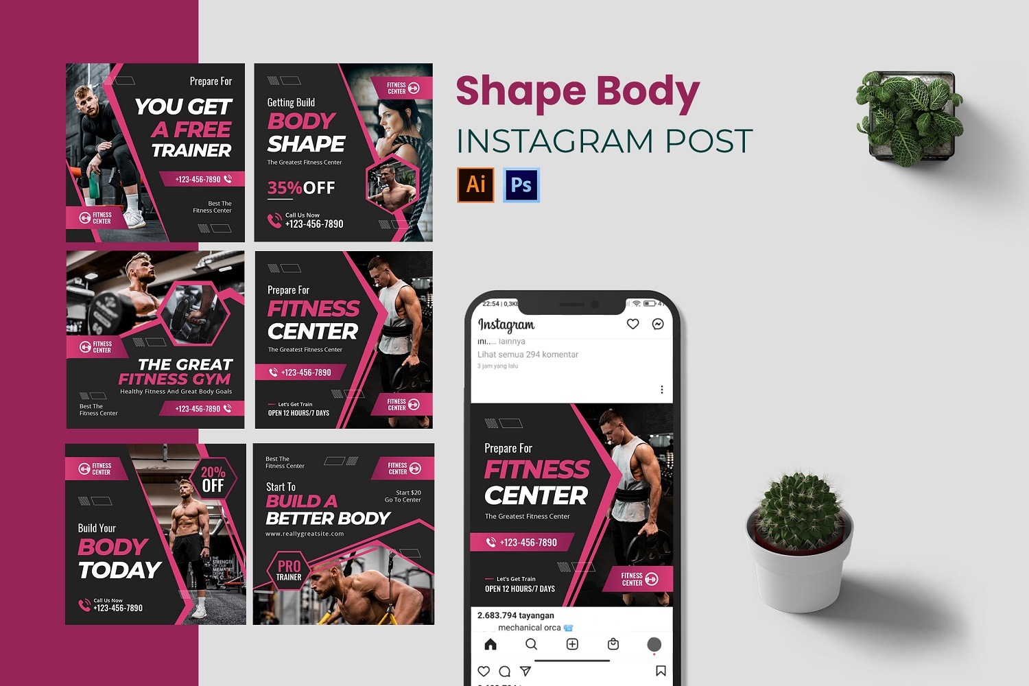Shape Body Instagram Post #220029 - TemplateMonster