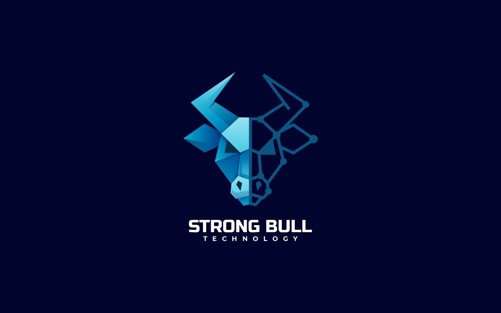 Strong Bull Technology Gradient Logo Style - TemplateMonster