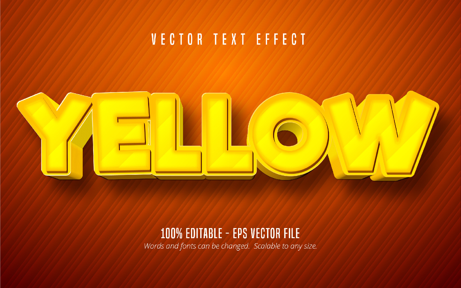 Yellow - Editable Text Effect, Yellow Color Cartoon Text Style ...