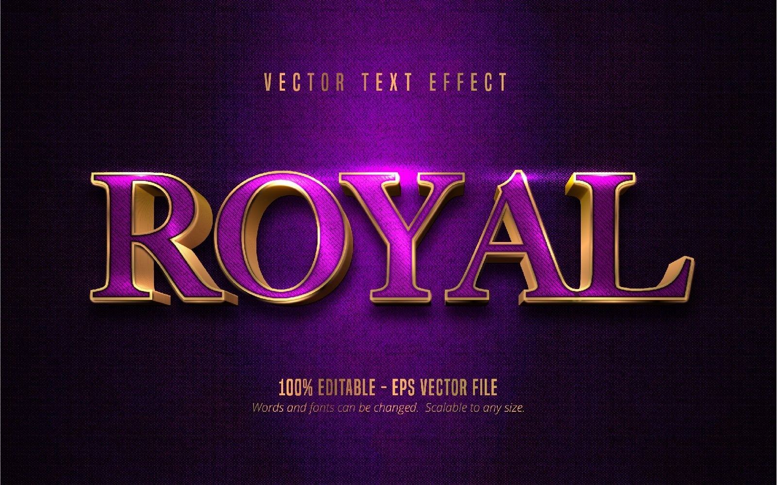 Royal - Editable Text Effect, Shiny Gold And Purple Textured Text Style ...