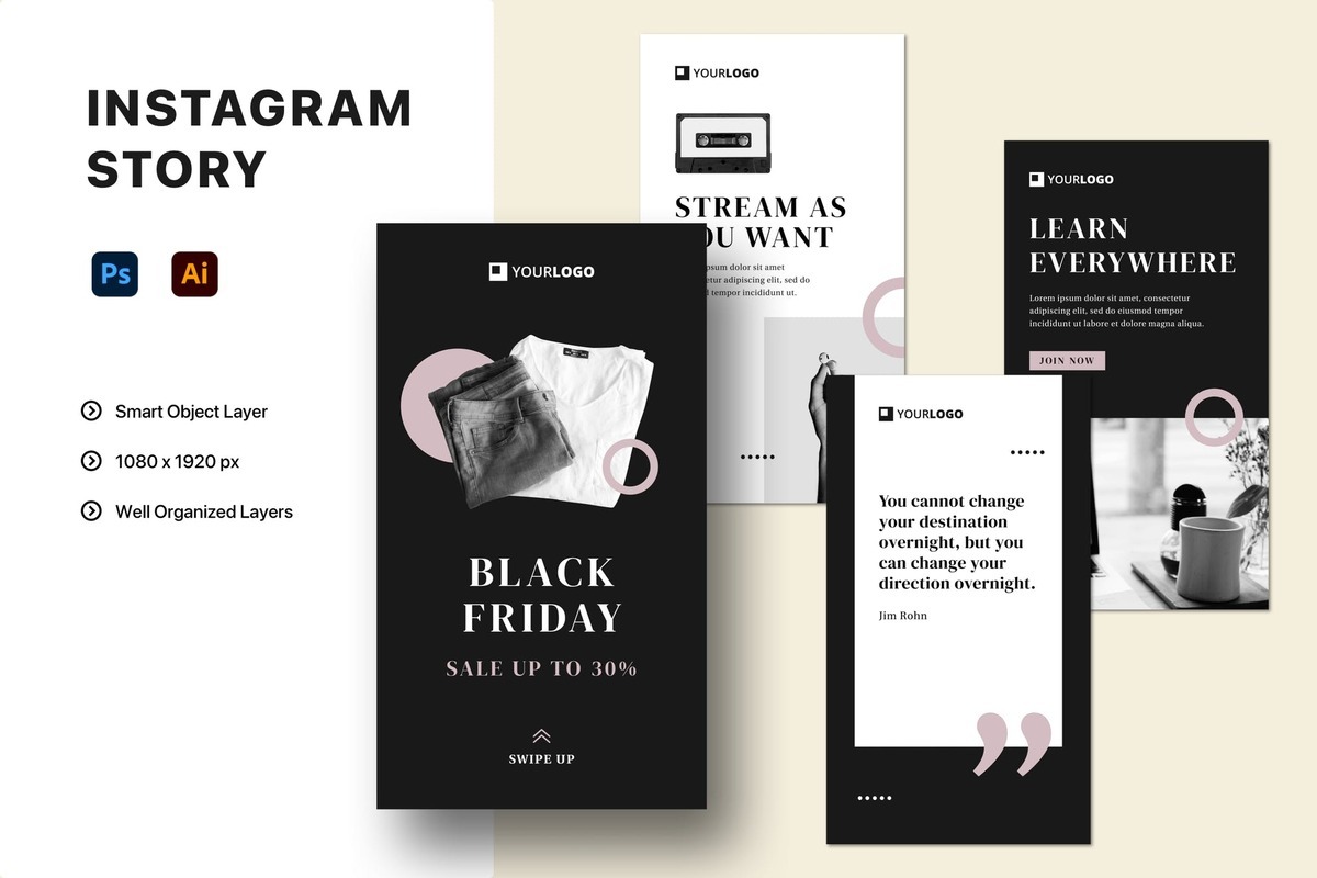 Clean Instagram Story Template #221110 - TemplateMonster