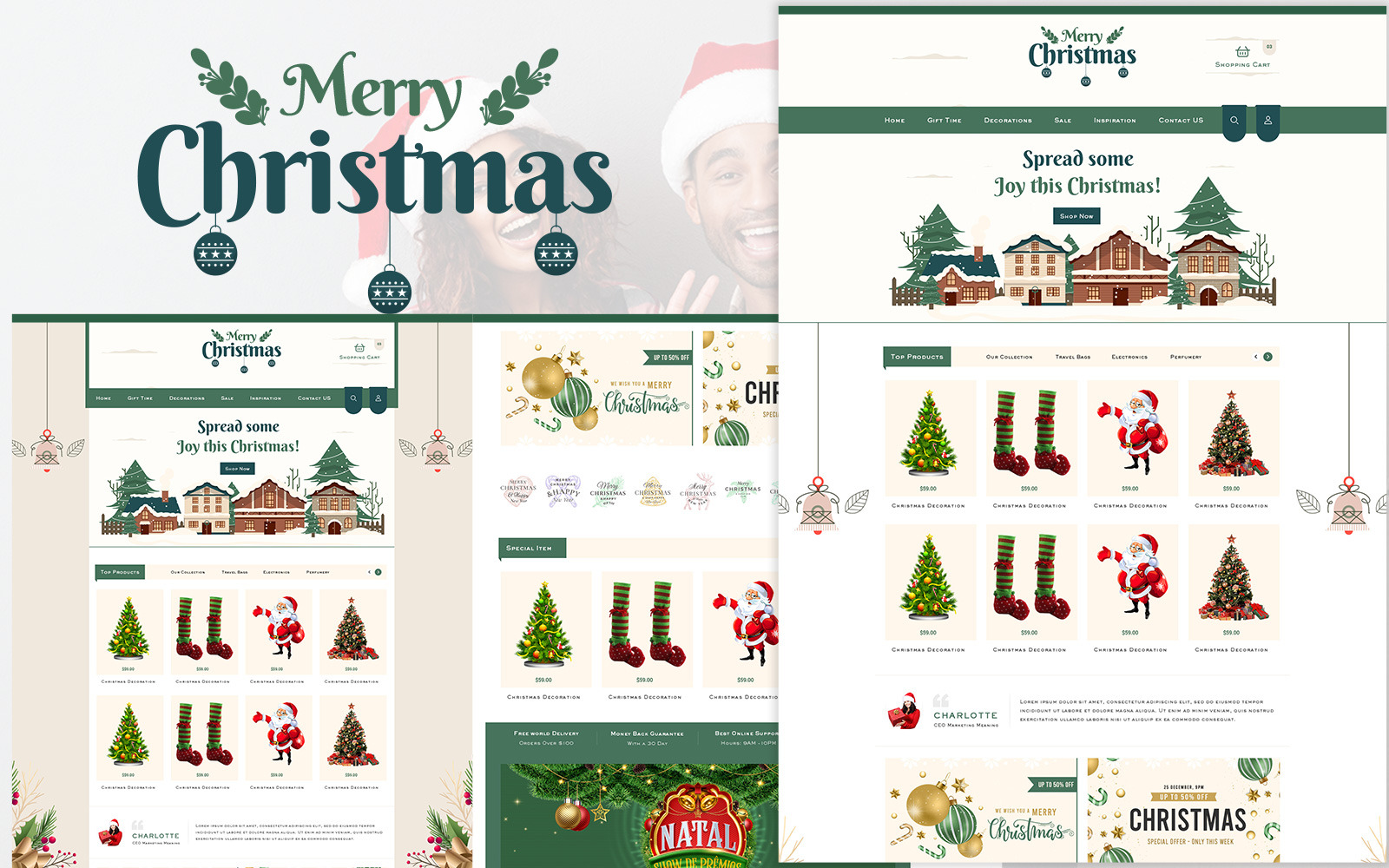 Merry Christmas PSD Template #221174 - TemplateMonster