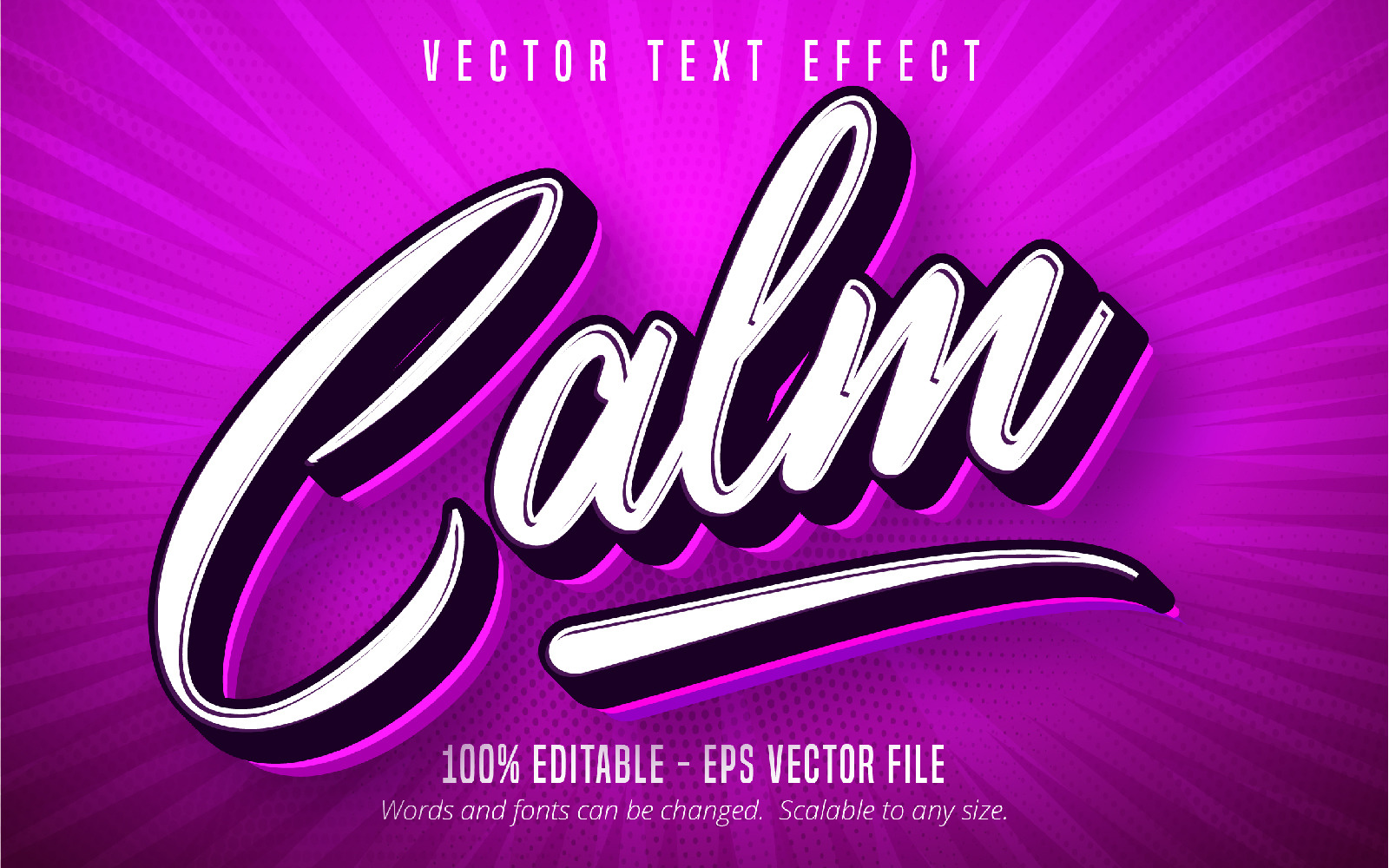 Calm - Editable Text Effect, Minimalistic And Calligraphic Text Style ...