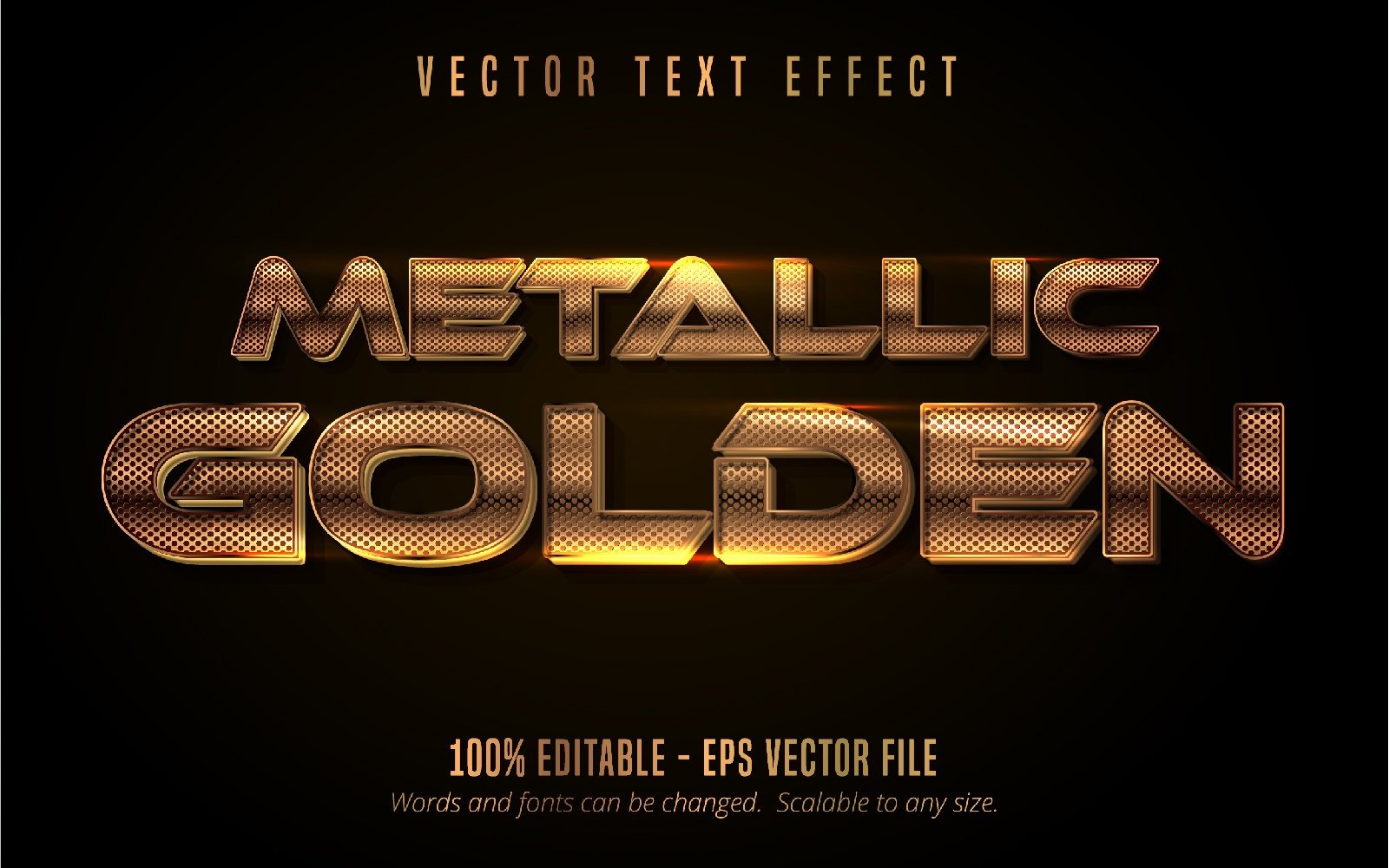 Metallic Golden - Editable Text Effect, Shiny Metallic Gold Text Style ...