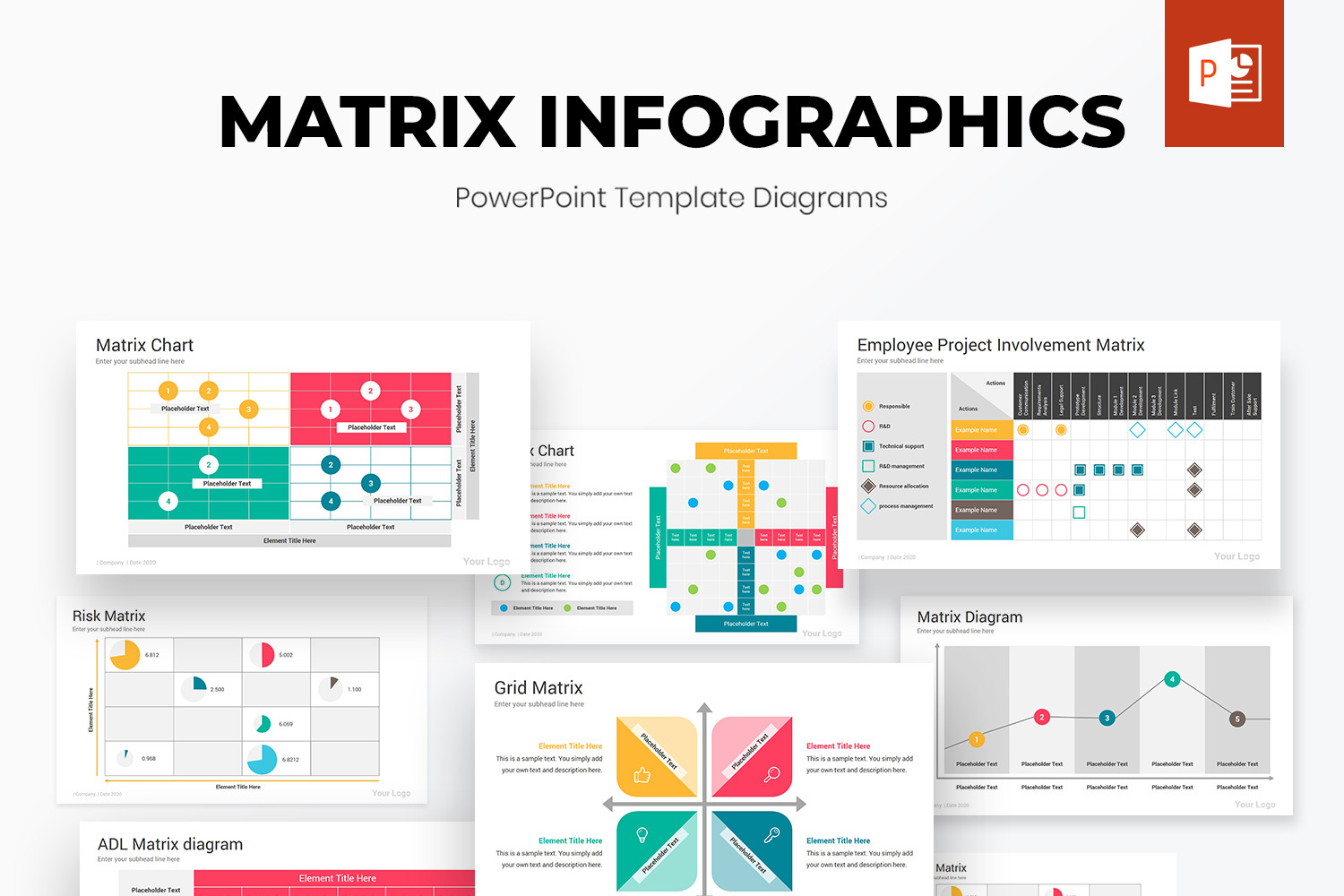 Matrix PowerPoint Diagrams Template #222359 - TemplateMonster