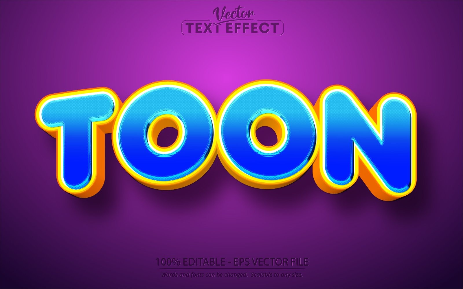 Toon - Editable Text Effect, Blue Color Cartoon Text Style, Graphics ...