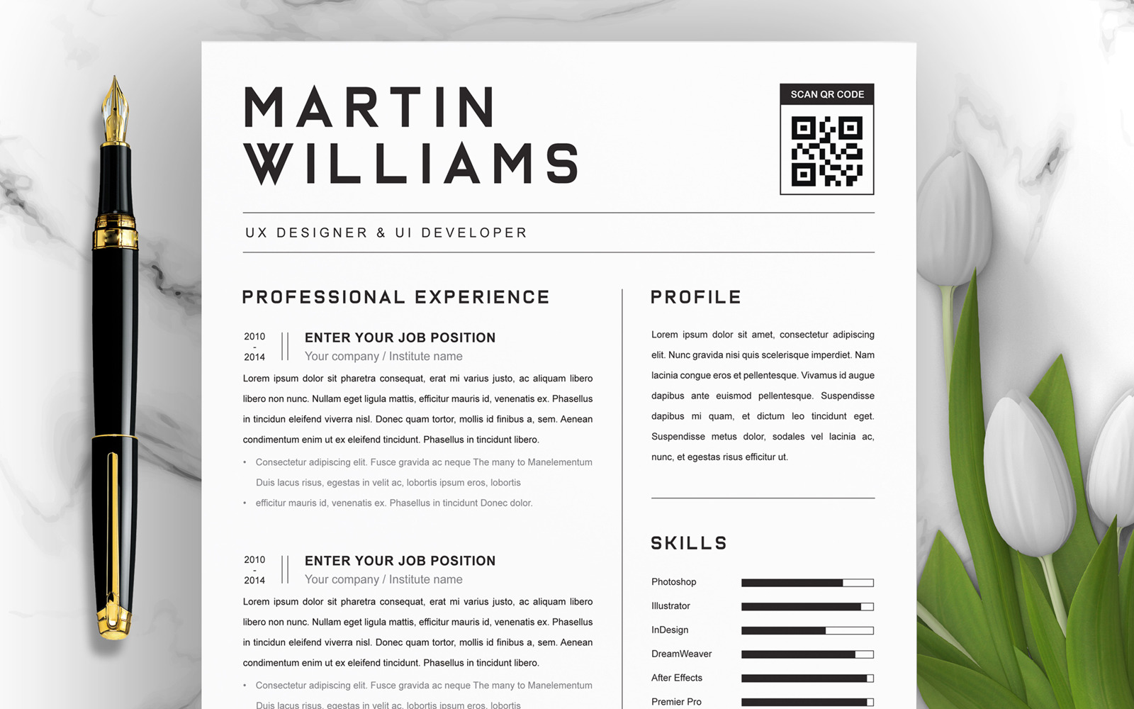 Martin / Modern Resume Template #222753 - TemplateMonster