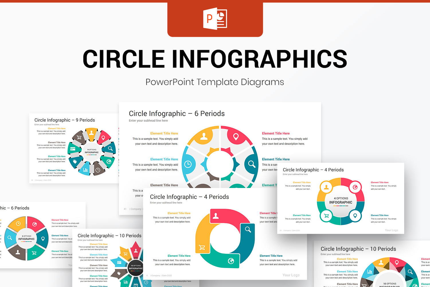 Modèle d'infographie PowerPoint de cercle