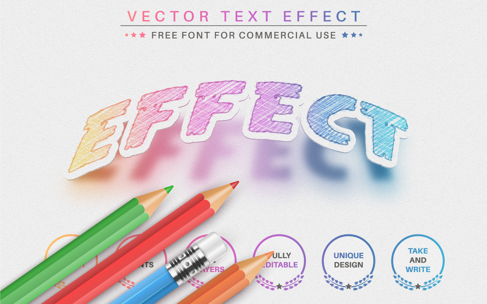 Rainbow Paper - Editable Text Effect, Font Style, Graphics Illustaration