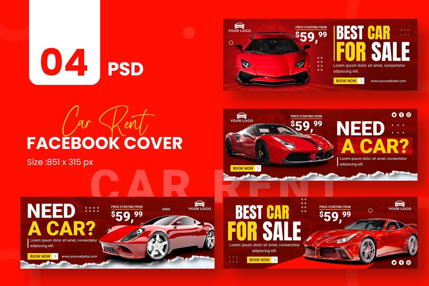 Royal Cars Facebook Cover Template Social Media