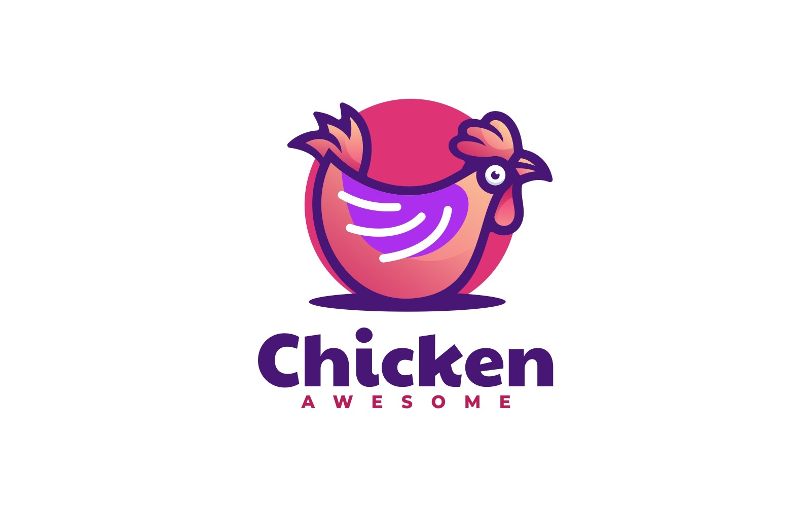 Chicken Gradient Mascot Logo #223756 - TemplateMonster