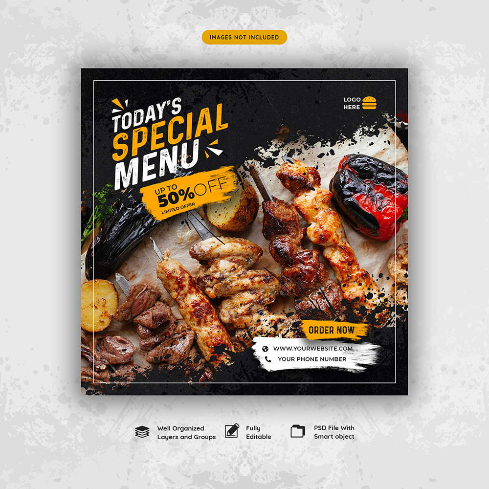 Food Menu Discount Offer Template #225508 - TemplateMonster