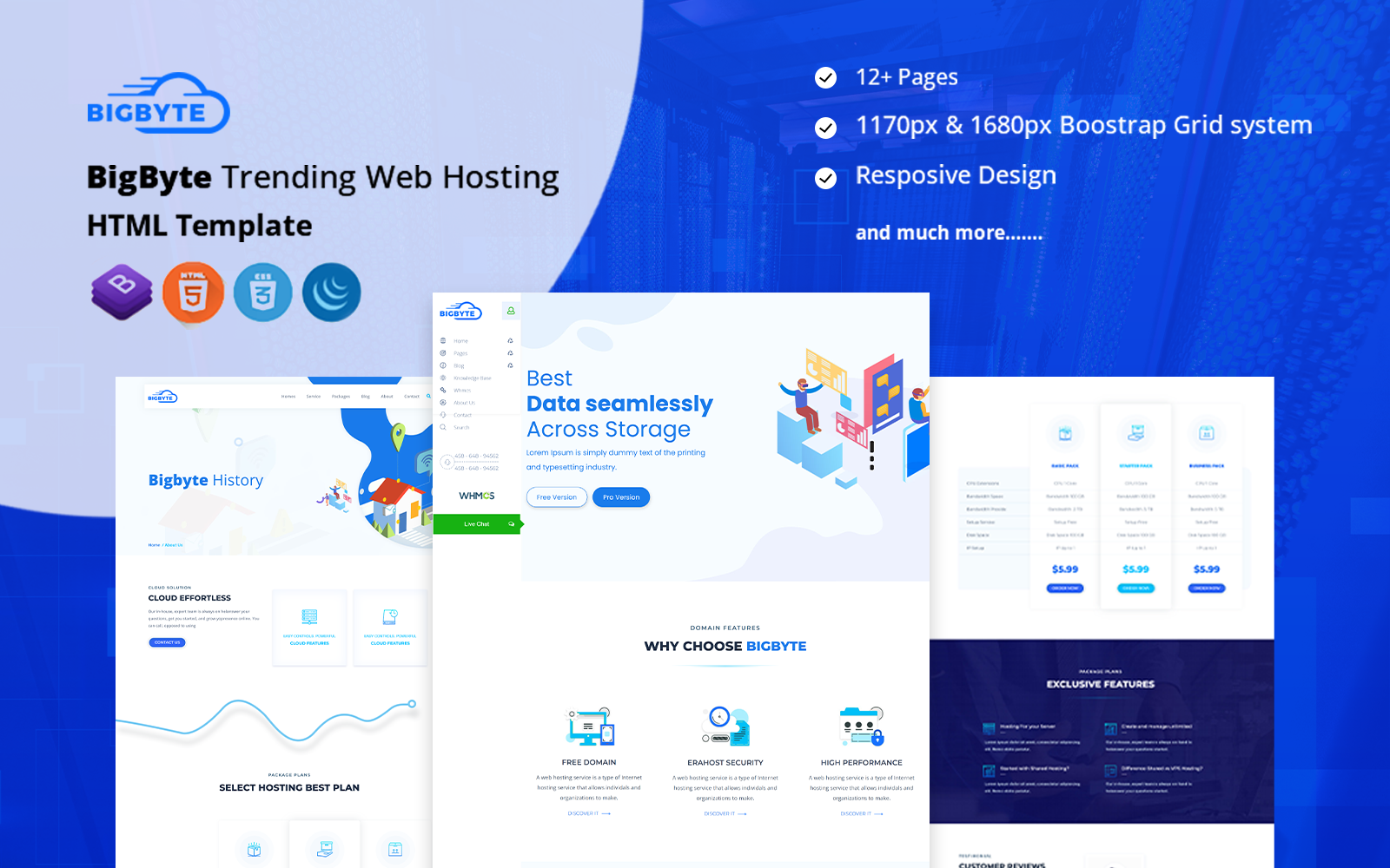 BigByte Trending Web Hosting HTML Template - TemplateMonster