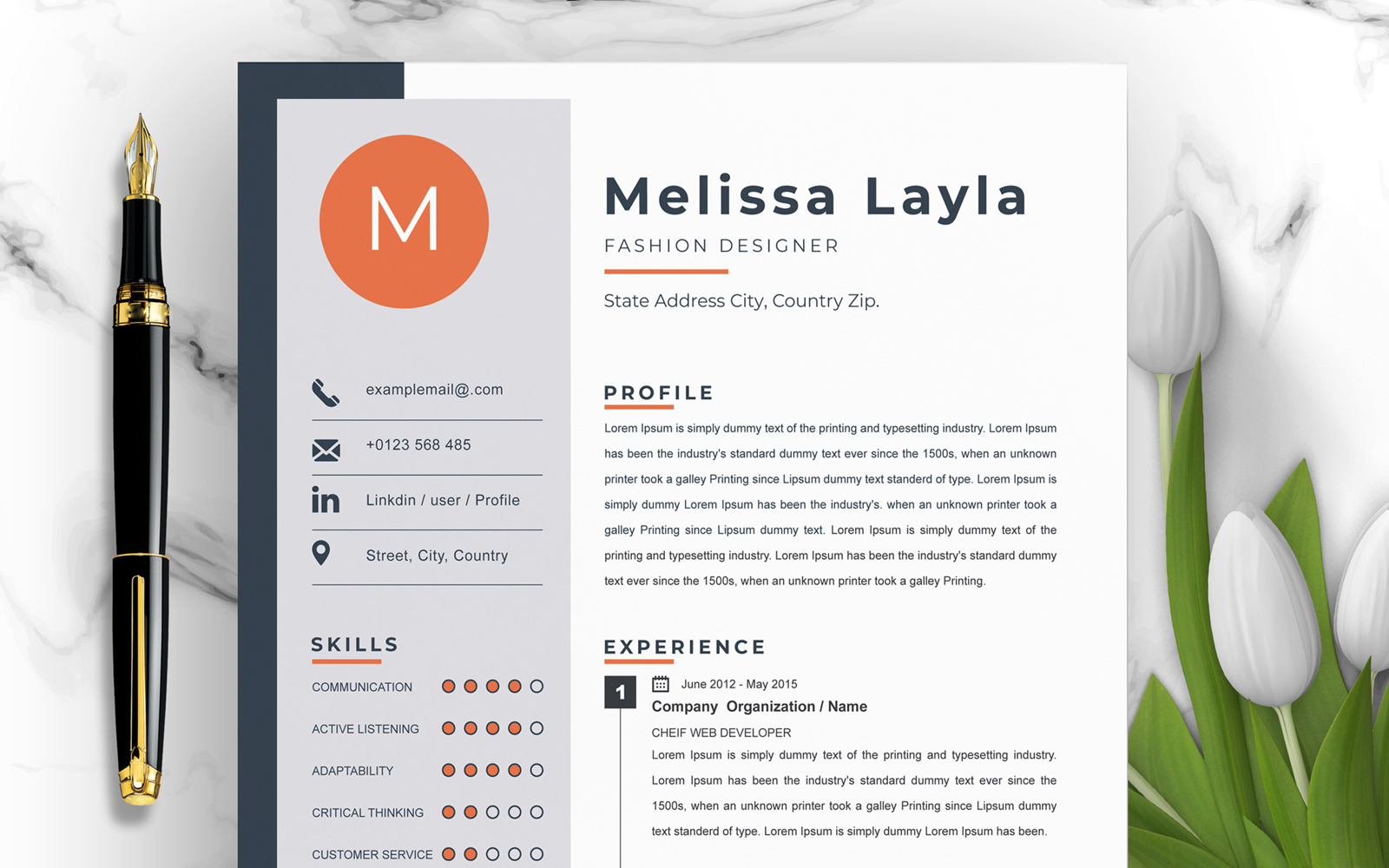 Melissa Layla / CV Template #226130 - TemplateMonster