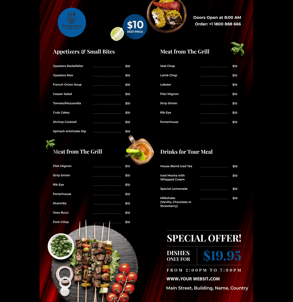 Menu principale: banner, poster, volantino modello di progettazione di ...