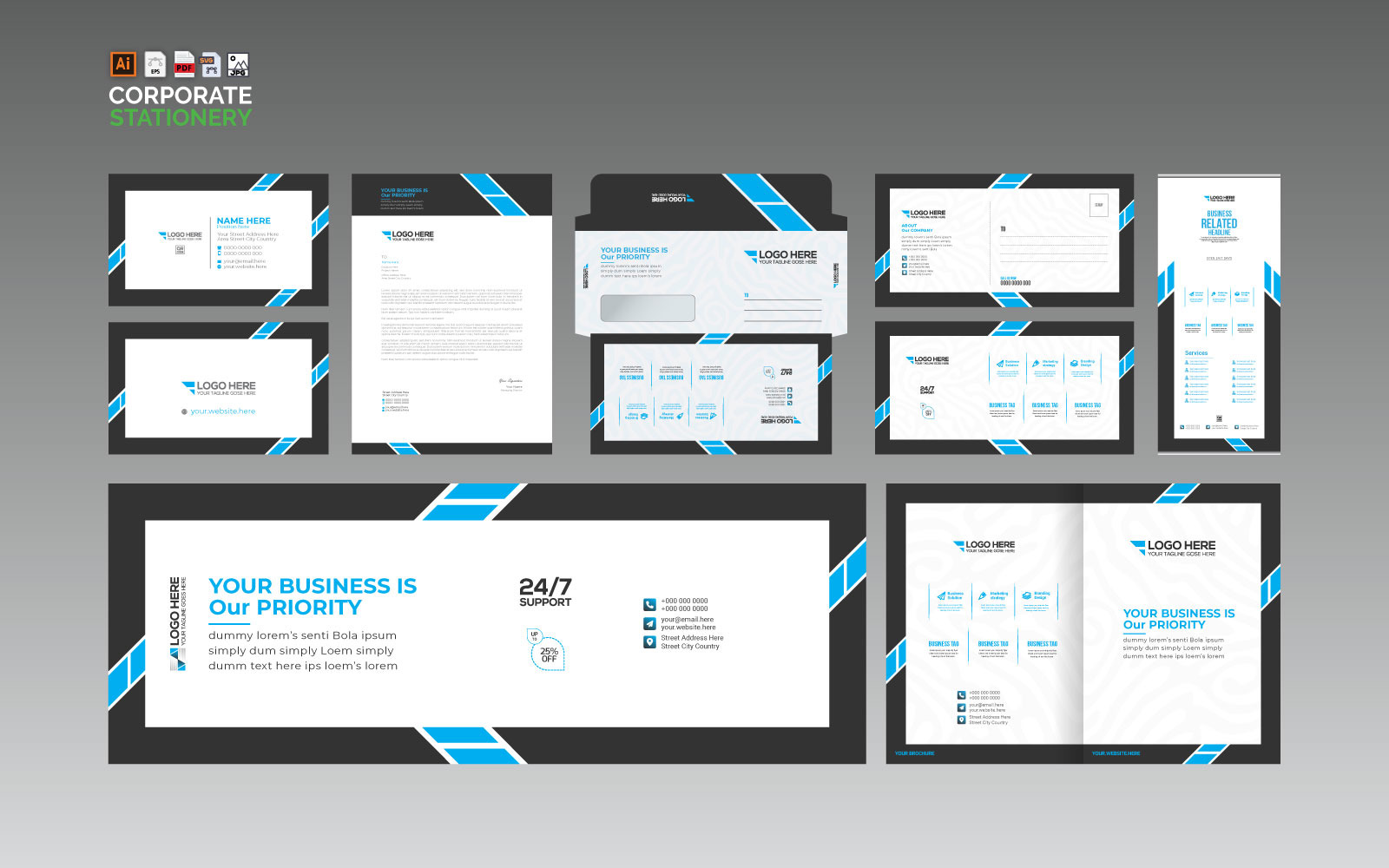 Corporate identity Design for any use - TemplateMonster
