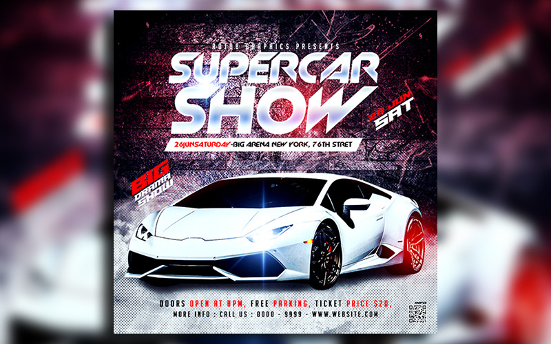 Car Show social media post template #227934 - TemplateMonster