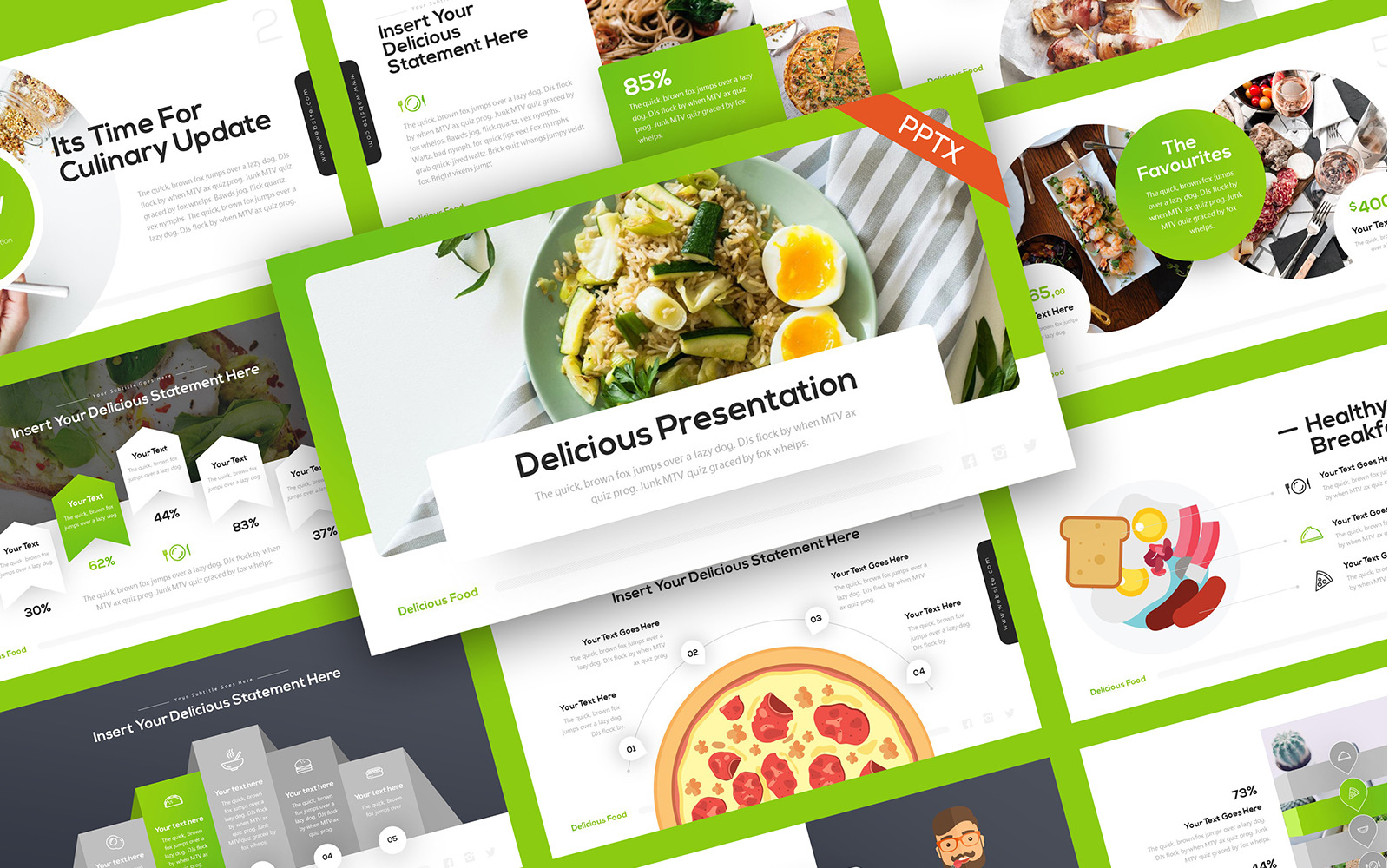 Modello PowerPoint culinario di cibo delizioso