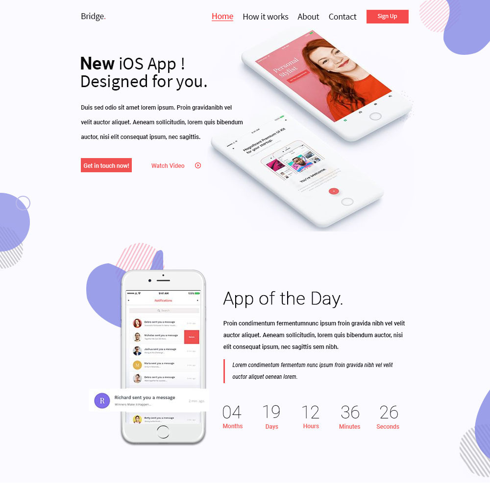 New Photoshop IOS App Web Layout PSD - TemplateMonster