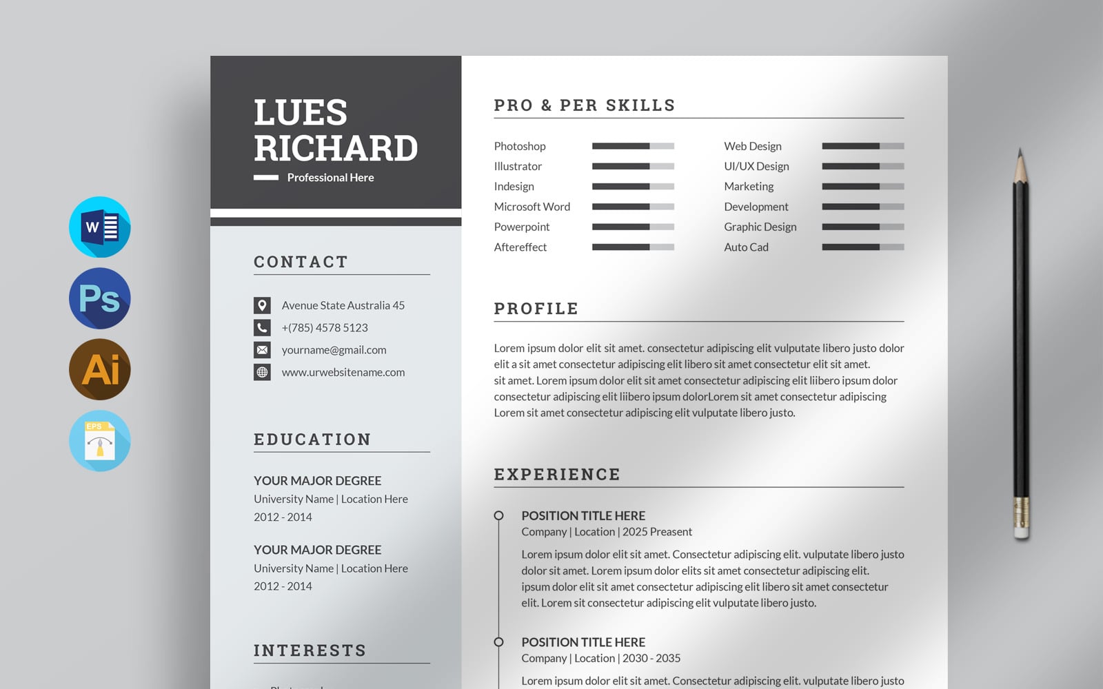 Simple & Clean Resume/CV Template - TemplateMonster
