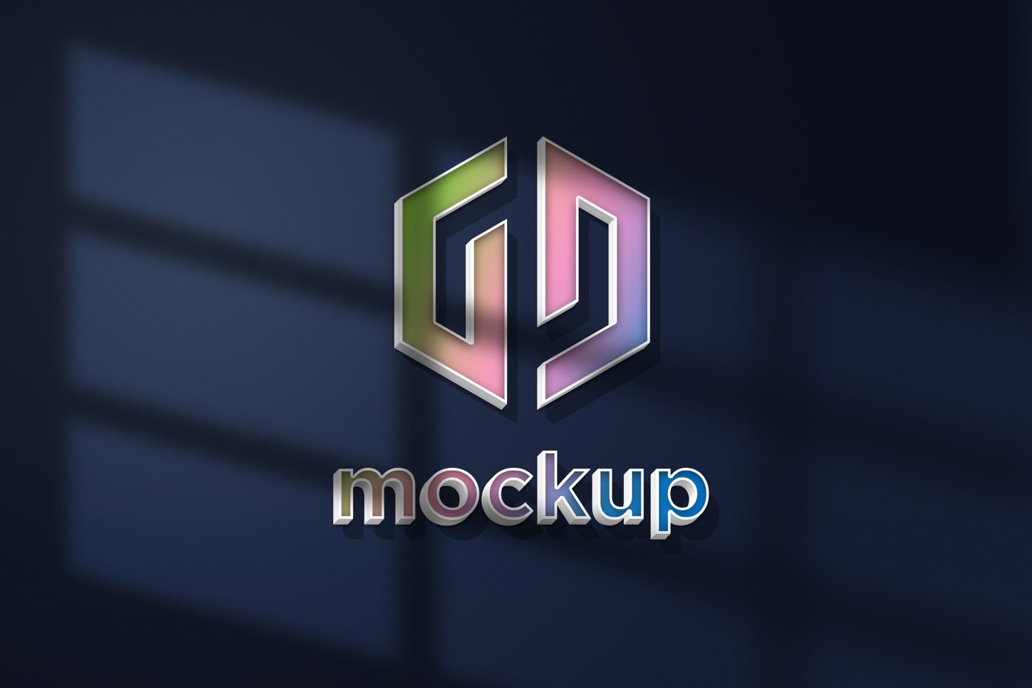 Extrude Logo Mockup With Realistic Window Shadow Effects