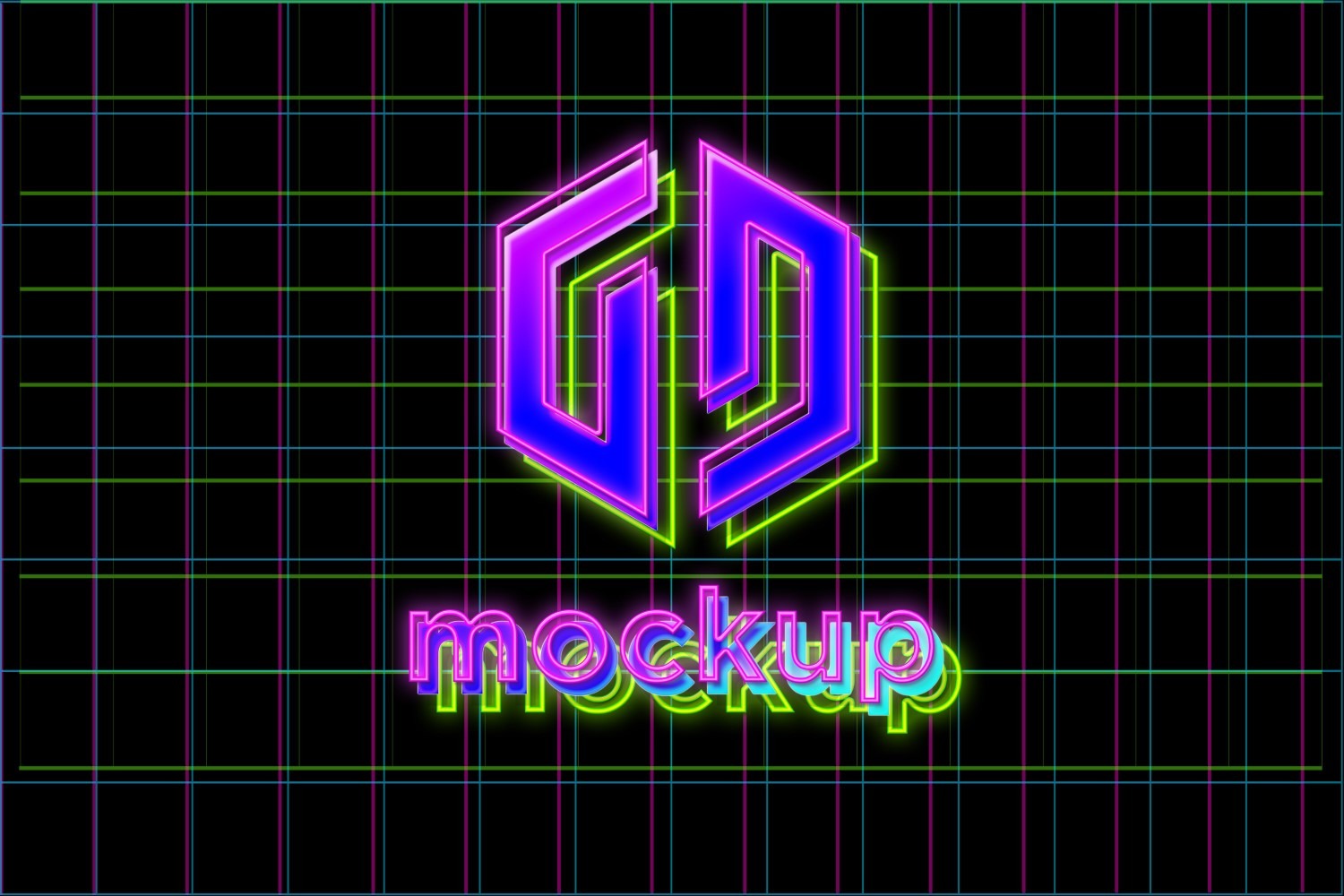 Retro Neon Logo Mockup Effects #230852 - TemplateMonster