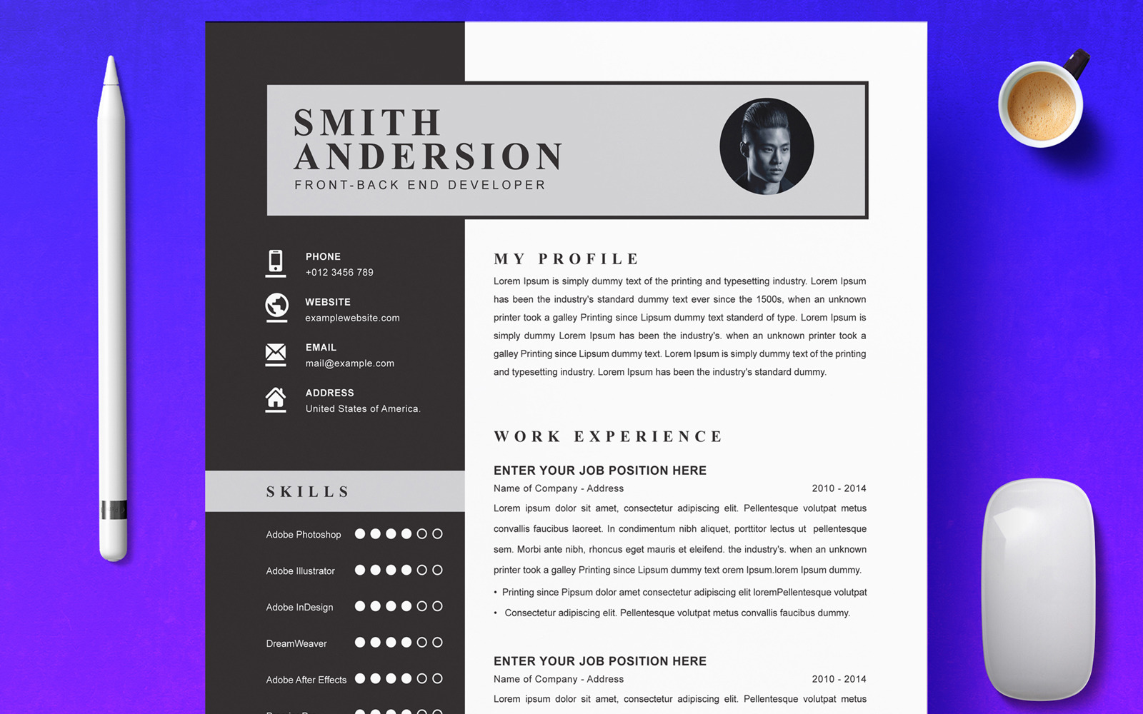 Smith Andersion / CV Template #230847 - TemplateMonster