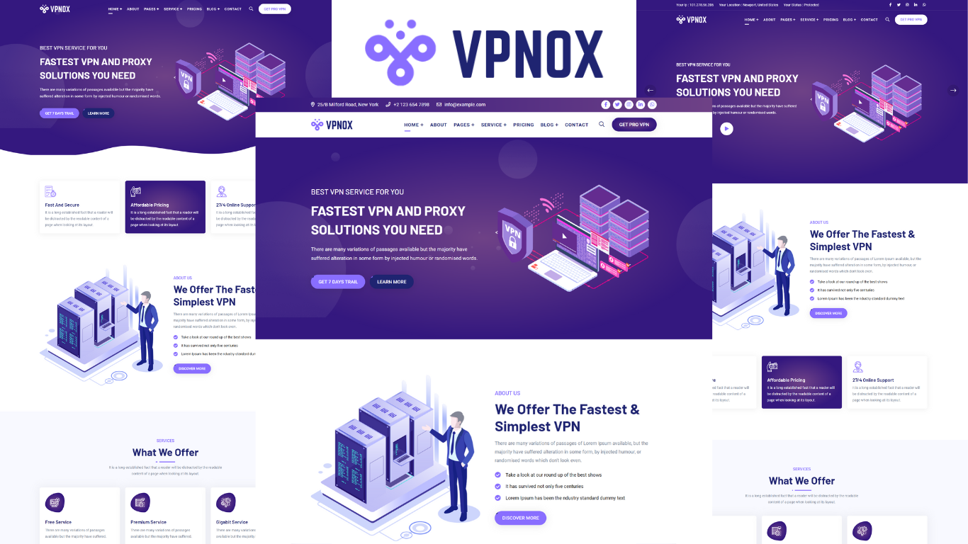 VPNOX - VPN and Proxy Services HTML5 Template