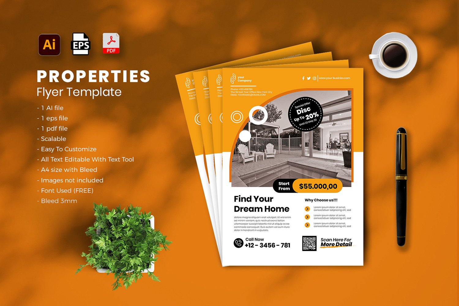 Properties flyer Template vol-02 #231573 - TemplateMonster
