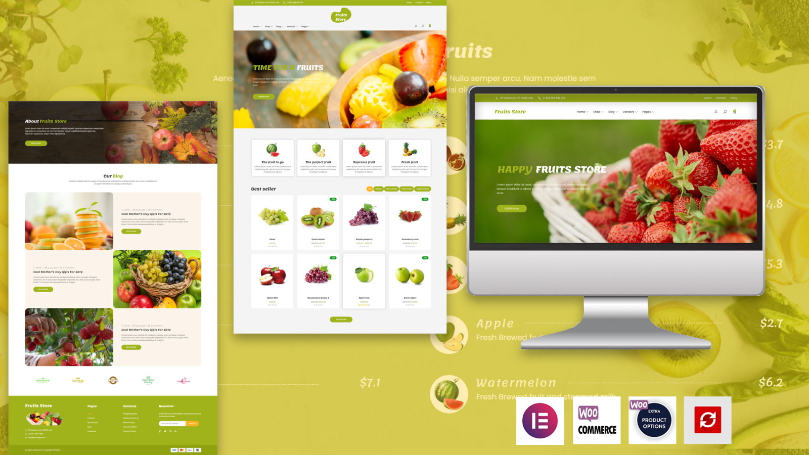 Fruits Store - The Elementor Fruits WordPress theme