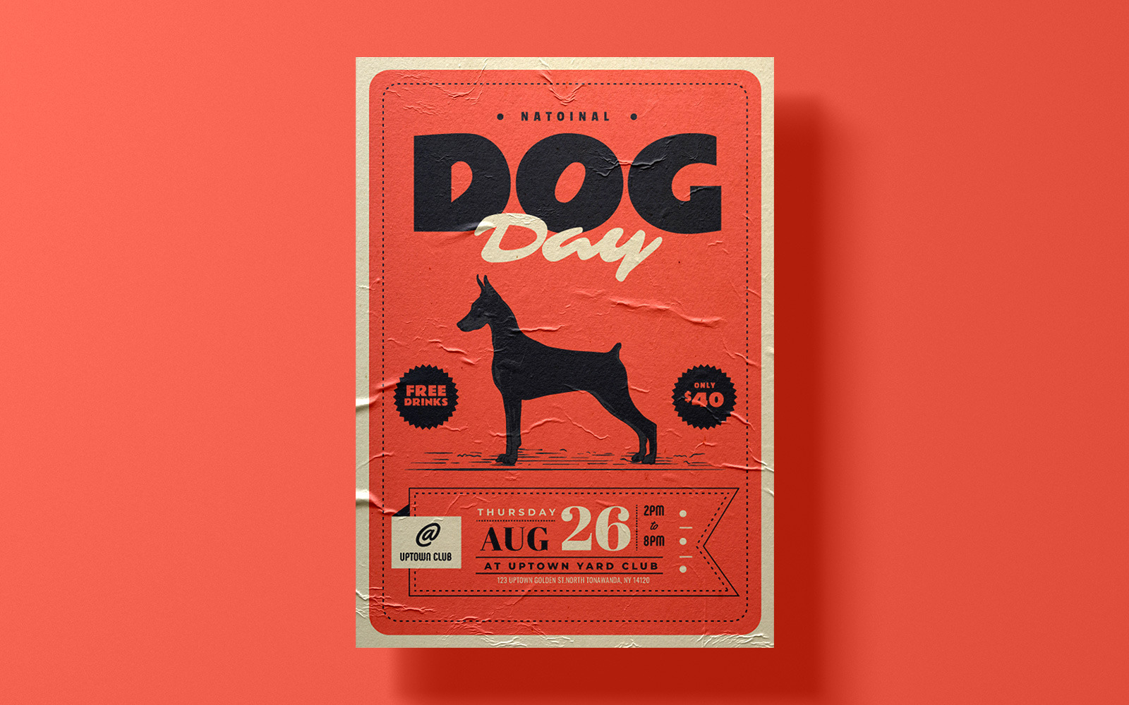 Creative National Dog Day Flyer #231940 - TemplateMonster