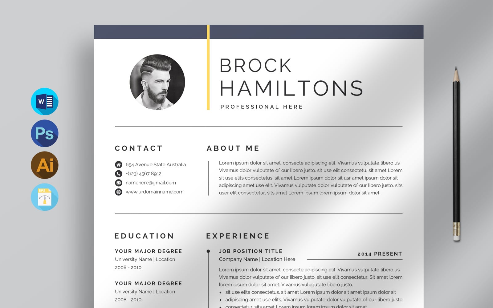 Professional 3 Pages Resume/Cv Template - TemplateMonster