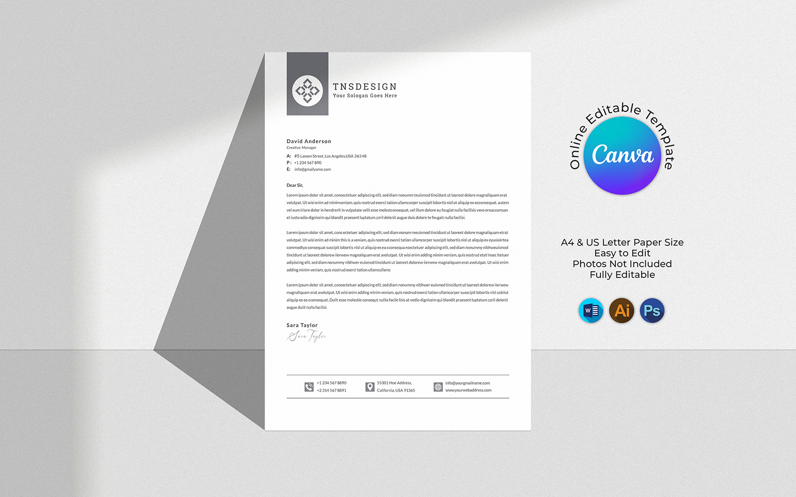 Canva Multipurpose Corporate Letterhead Design Template