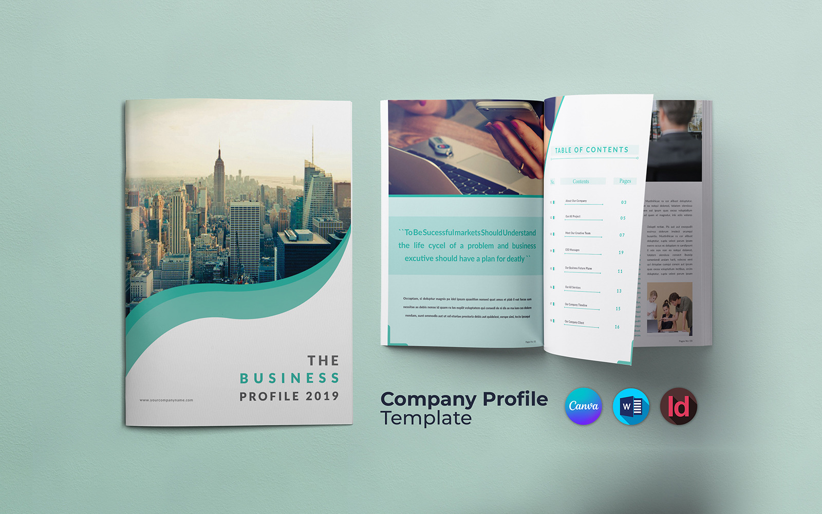 Modern Company Profile Canva #232214 - TemplateMonster