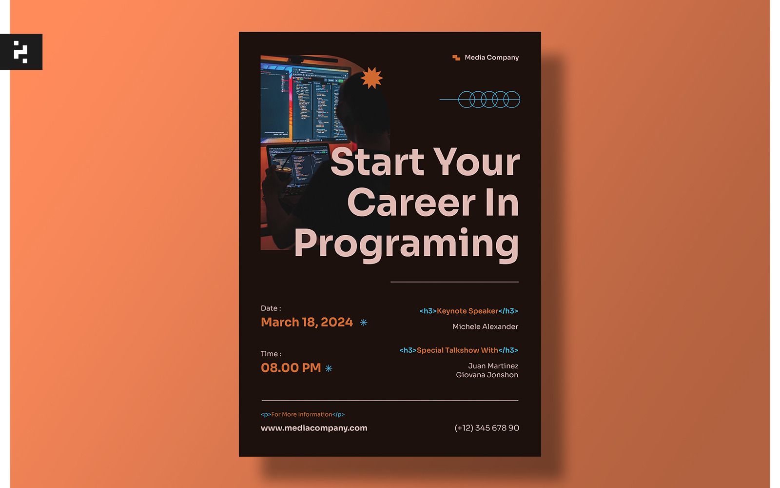 Coding Class Flyer Template #233090 - TemplateMonster