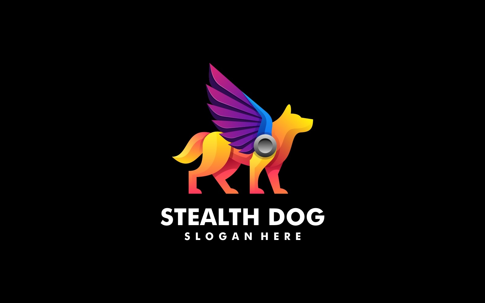 Stealth Dog Gradient Colorful Logo #233367 - TemplateMonster