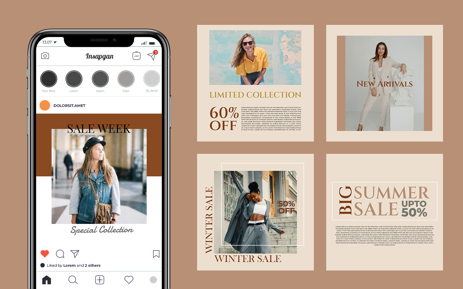 Instagram Fashion Post Templates V-1 - TemplateMonster