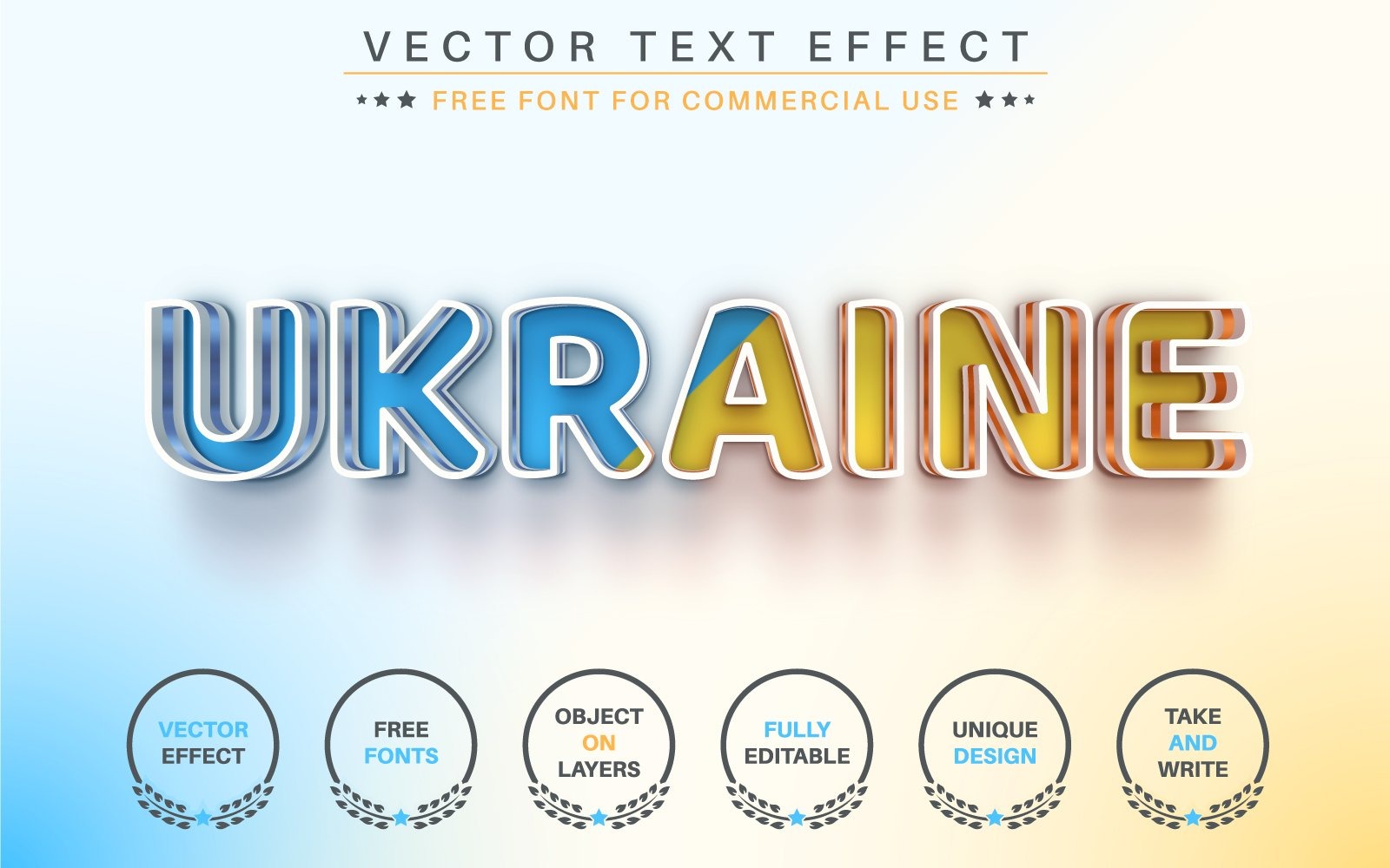 Ukraine - Editable Text Effect, Font Style, Graphics Illustration