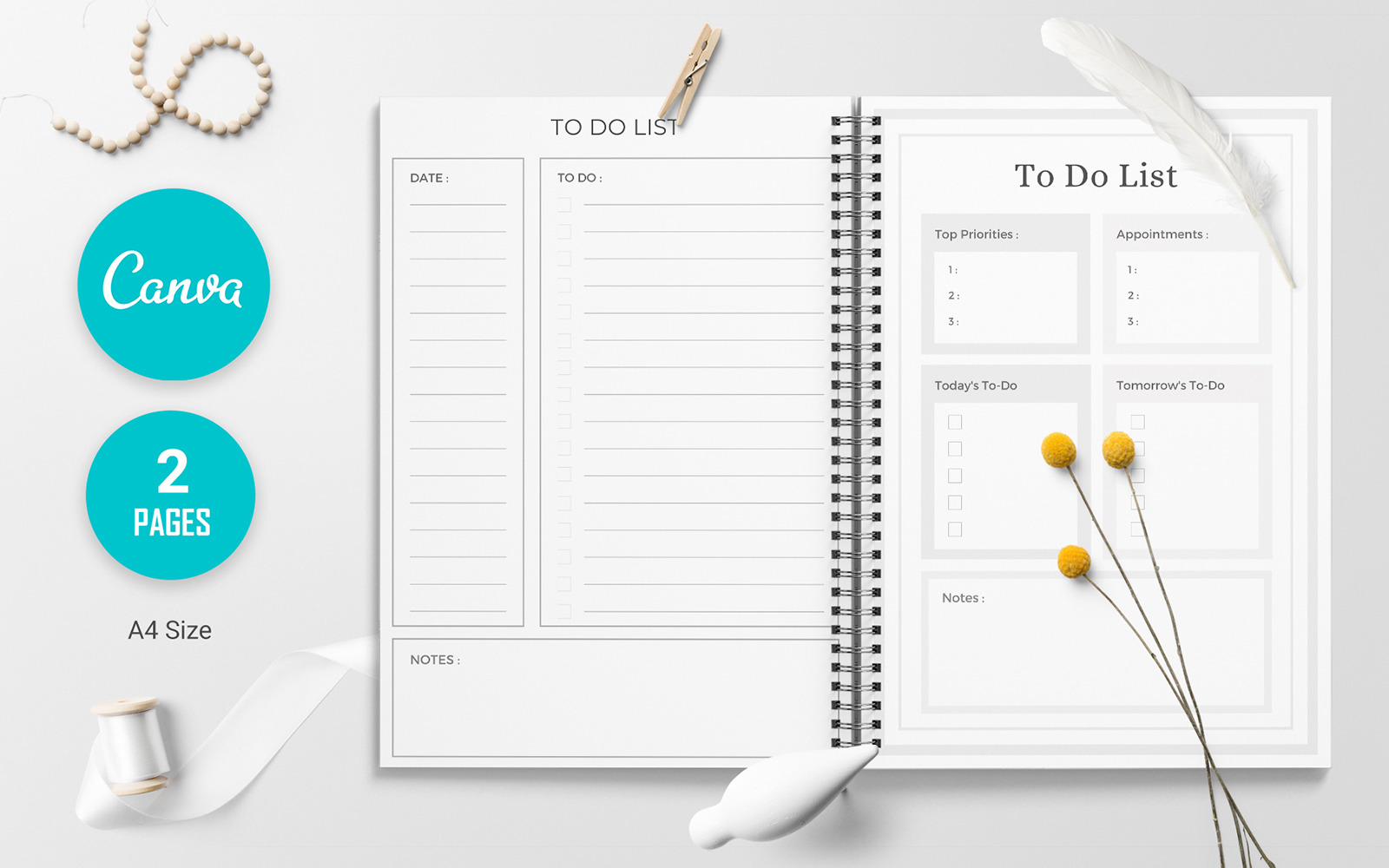 Canva To Do List Planner Template #235837 - TemplateMonster