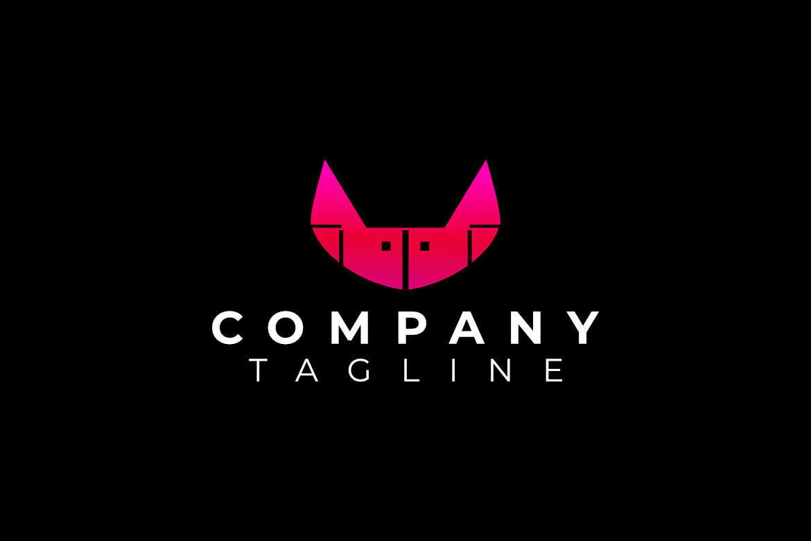 Cute Girl Pink Pixel Cat Logo #236539 - TemplateMonster