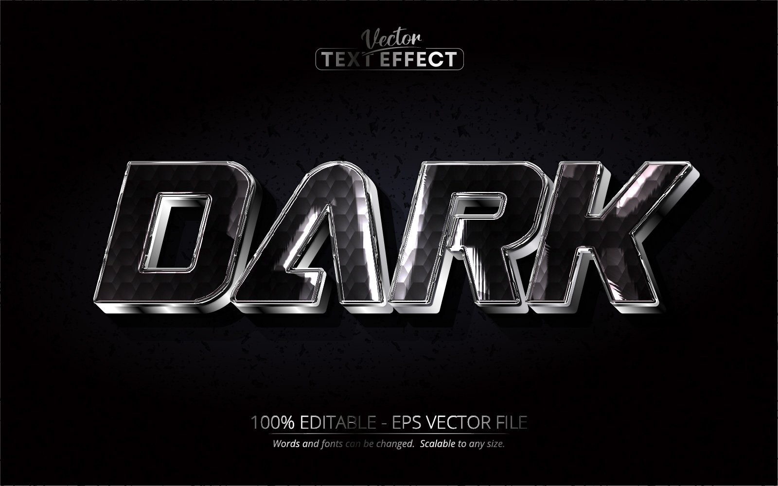 Dark - Editable Text Effect, Black Metal And Silver Text Style ...