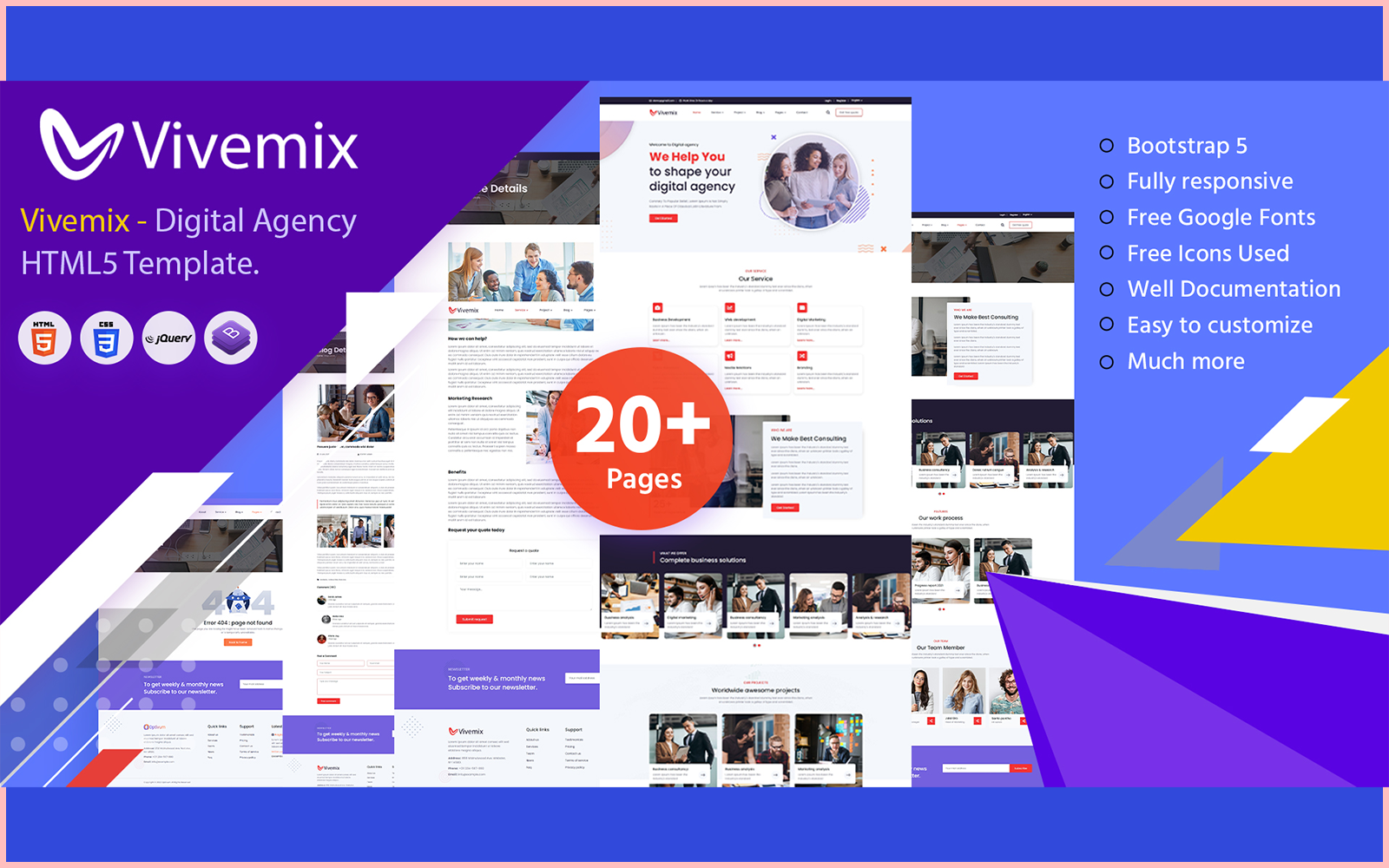 Vivemix - Digital Agency HTML Template - TemplateMonster