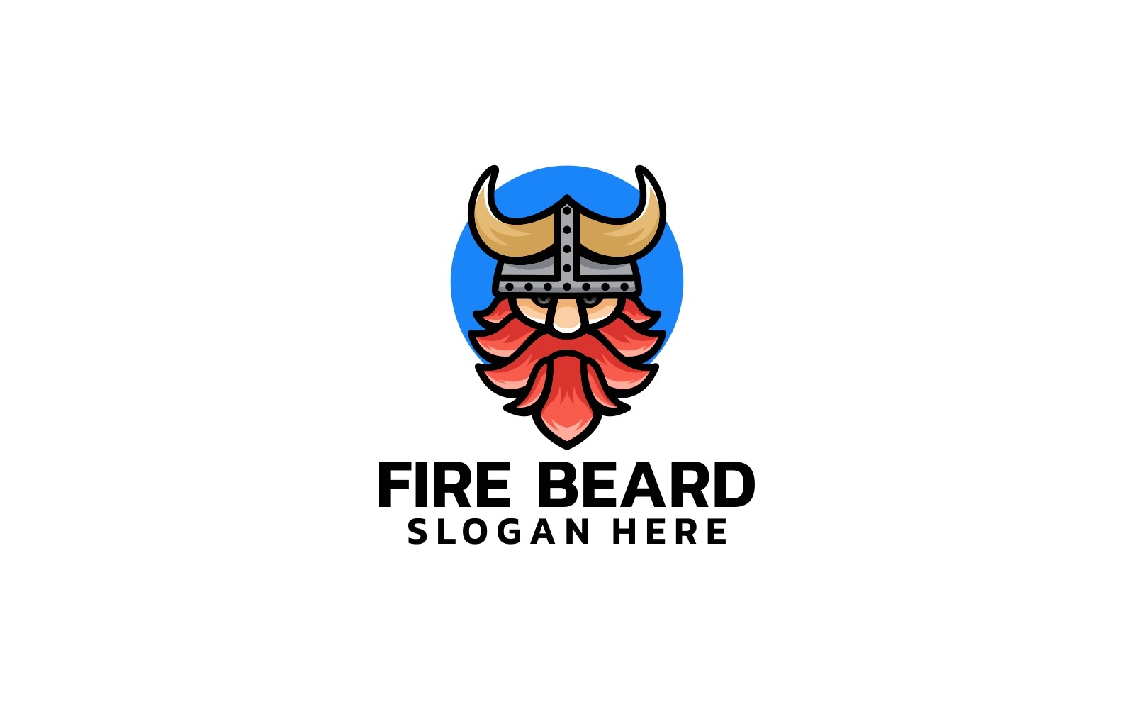 Fire Beard Viking Mascot Logo #238737 - TemplateMonster