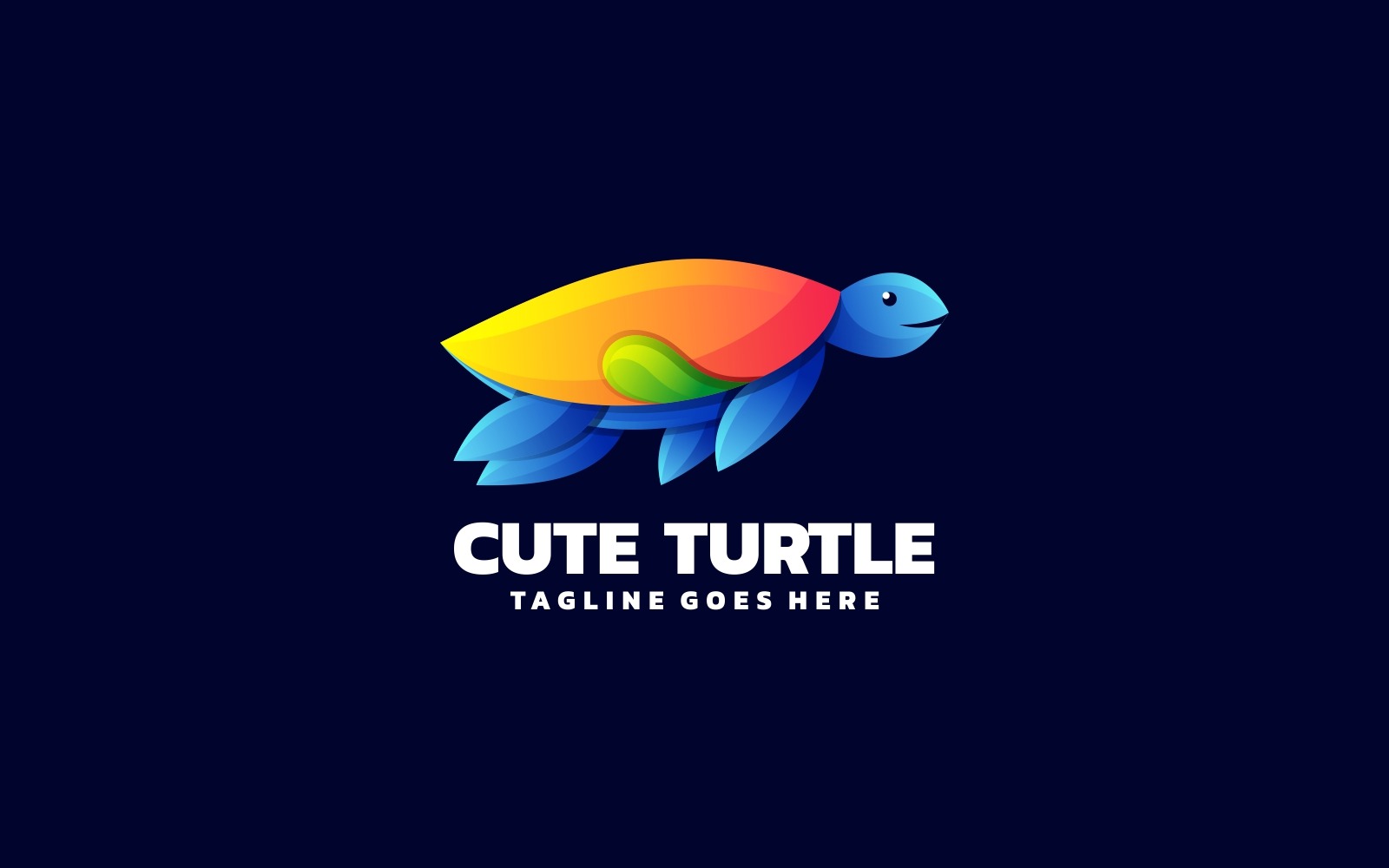 Cute Turtle Gradient Colorful Logo #239294 - TemplateMonster