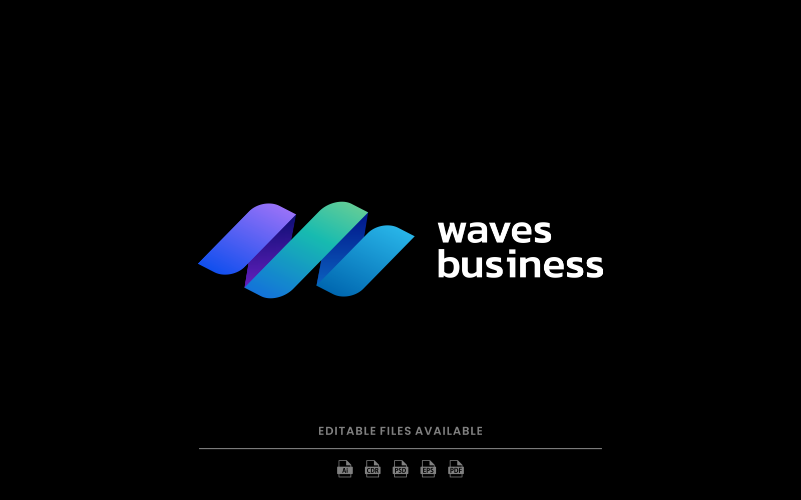 Waves Business Gradient Logo #239322 - TemplateMonster