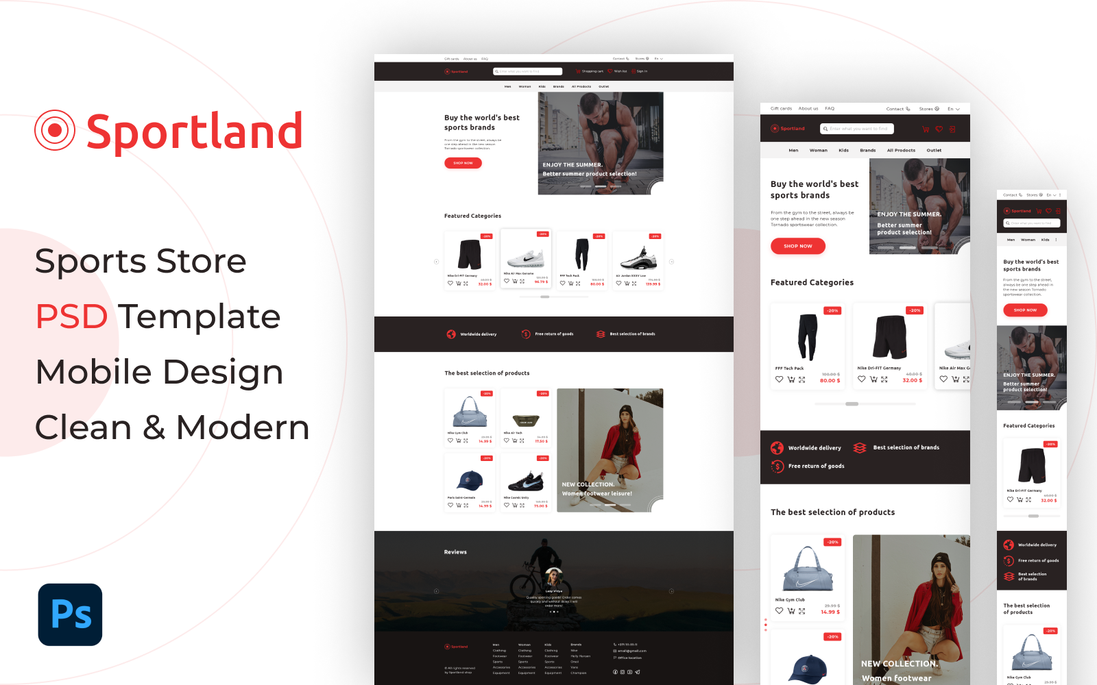 Sportland - Sports Store PSD Template - TemplateMonster