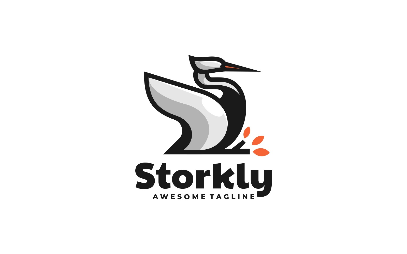 Stork Simple Mascot Logo Style #240839 - TemplateMonster